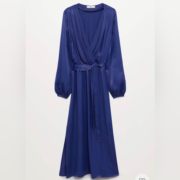 Mango | Dresses | Mango Wrapped Satin Dress | Poshmark